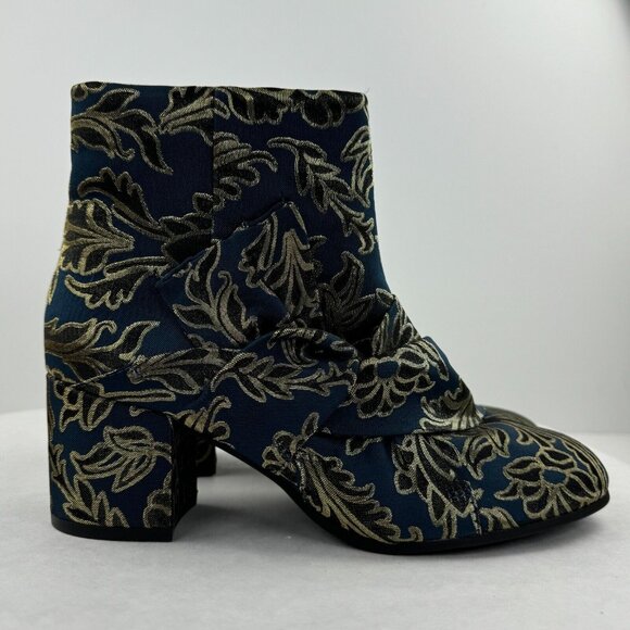 libby. edelman | Shoes | Libby Edelman Veronica Womens Blue Gold Ankle ...